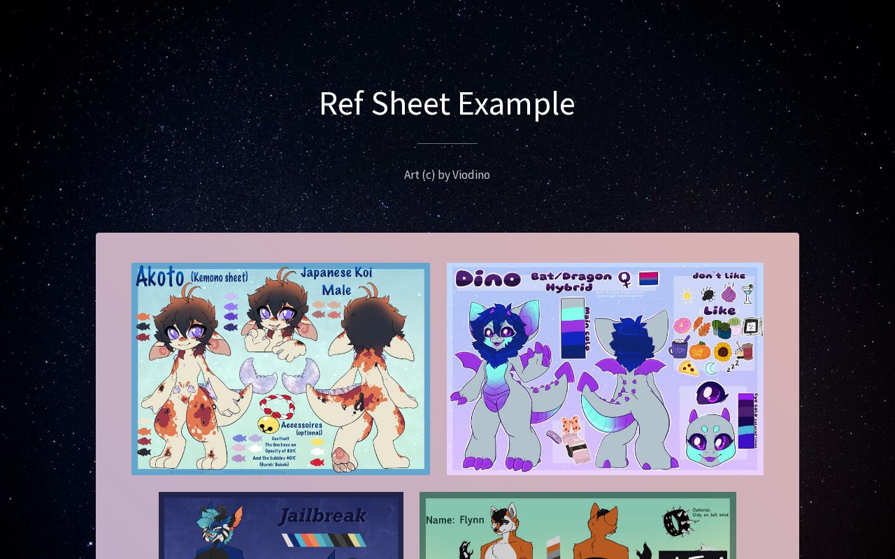 Ref Sheet Example